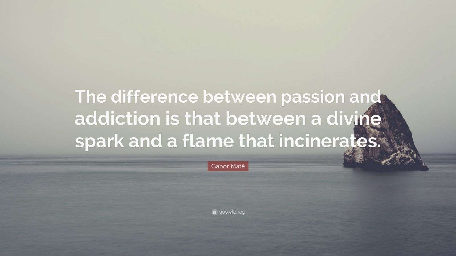 Gabor Maté Quote: “The difference between passion and addiction is that ...