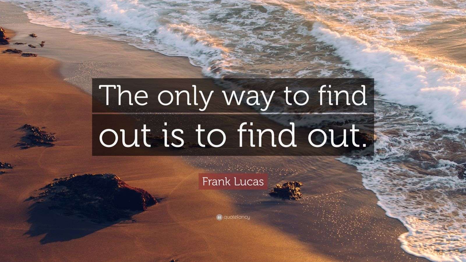 Frank Lucas Quote: “The only way to find out is to find out.” (7 ...