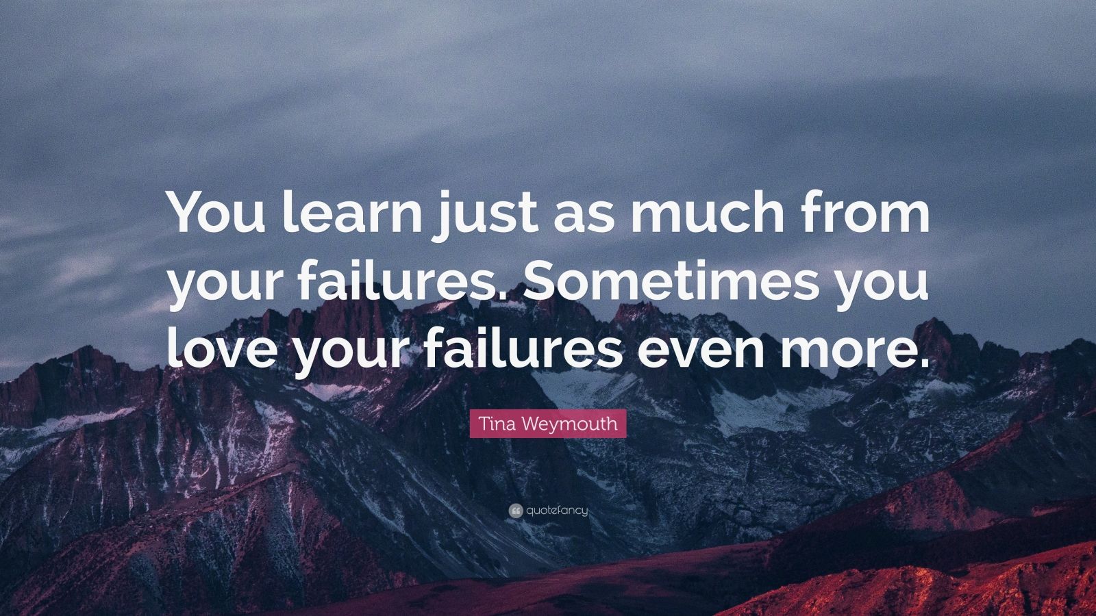 Tina Weymouth Quote: “You learn just as much from your failures ...