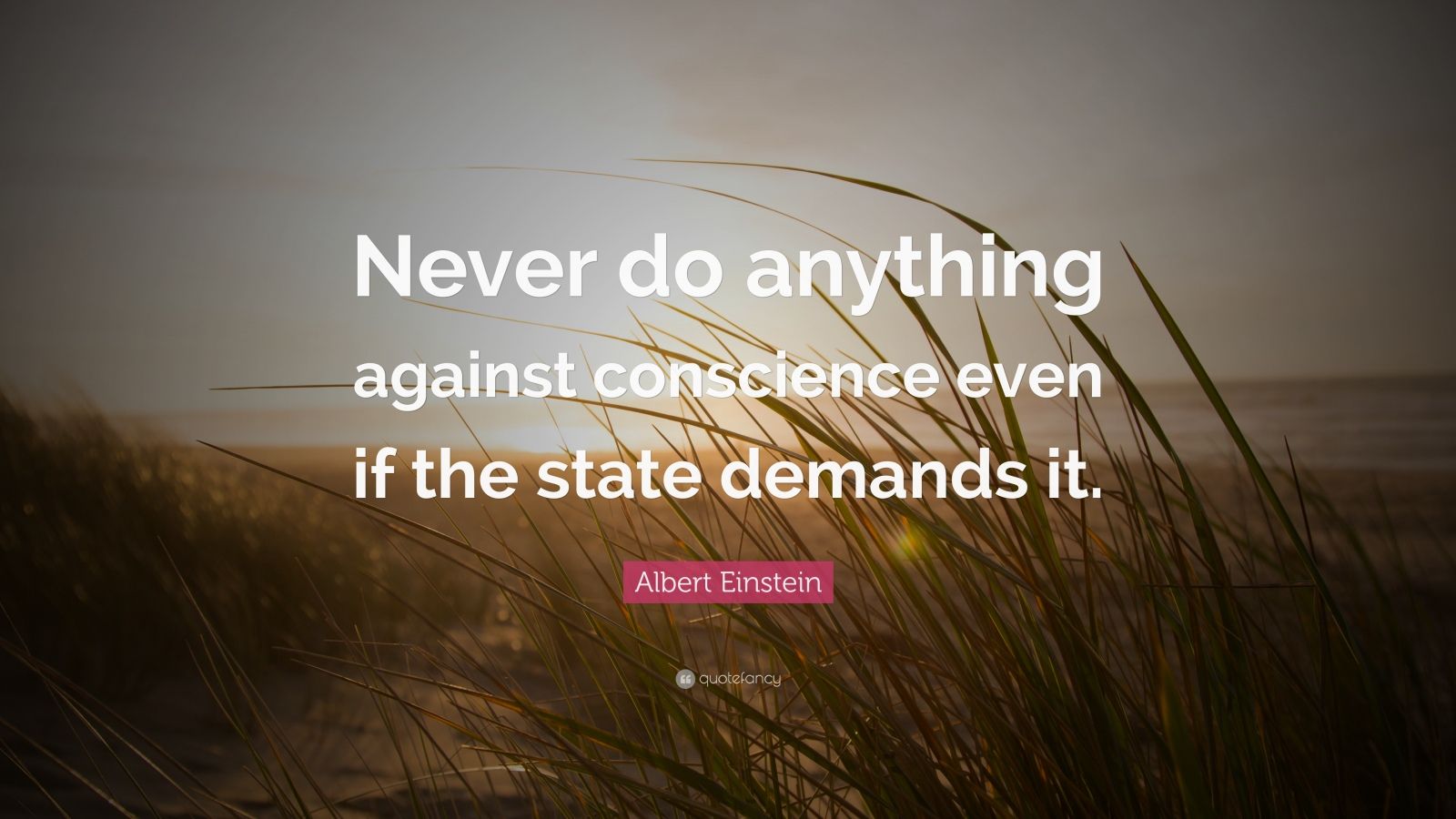 Albert Einstein Quote: “Never do anything against conscience even if ...