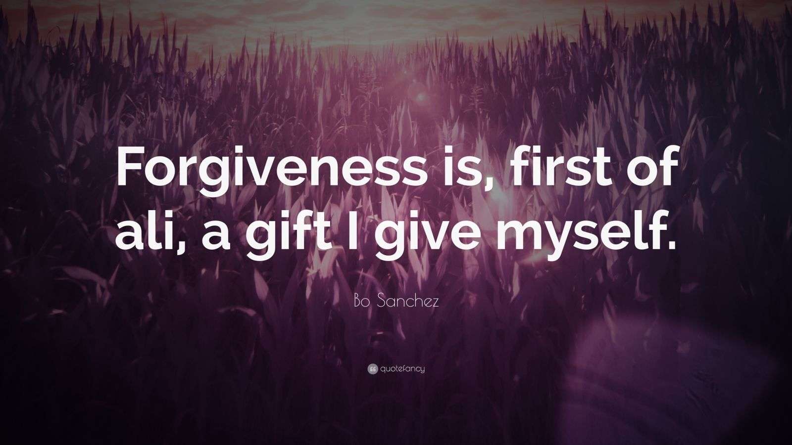 Bo Sanchez Quote: “Forgiveness is, first of ali, a gift I give myself.”