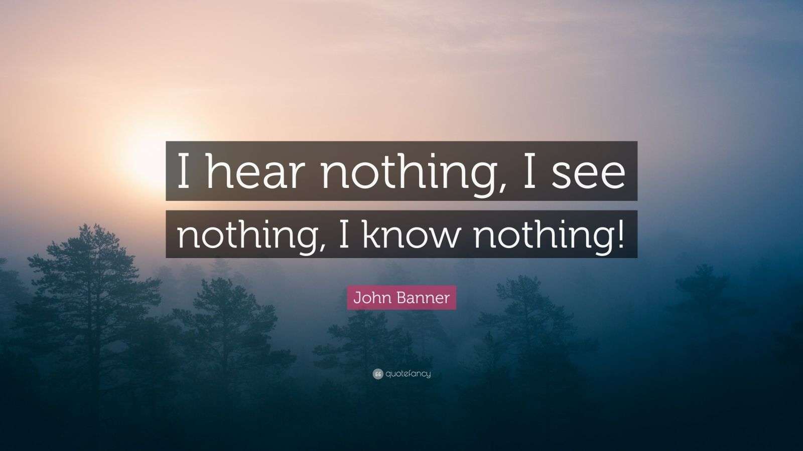 John Banner Quote: “I hear nothing, I see nothing, I know nothing!” (7 ...
