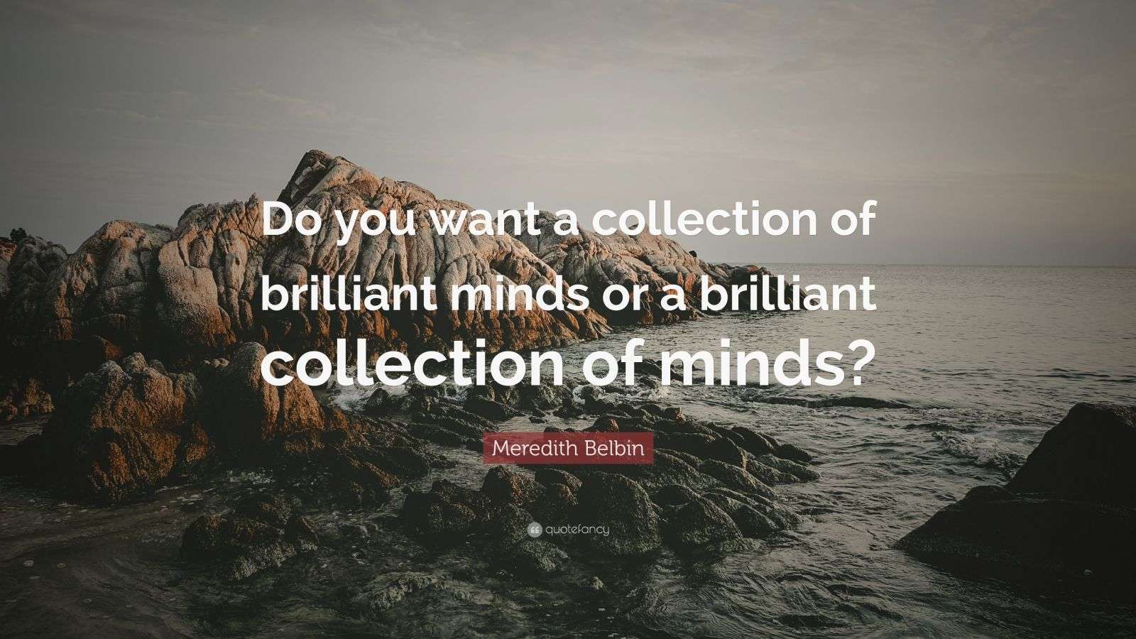 Meredith Belbin Quote: “Do you want a collection of brilliant minds or ...
