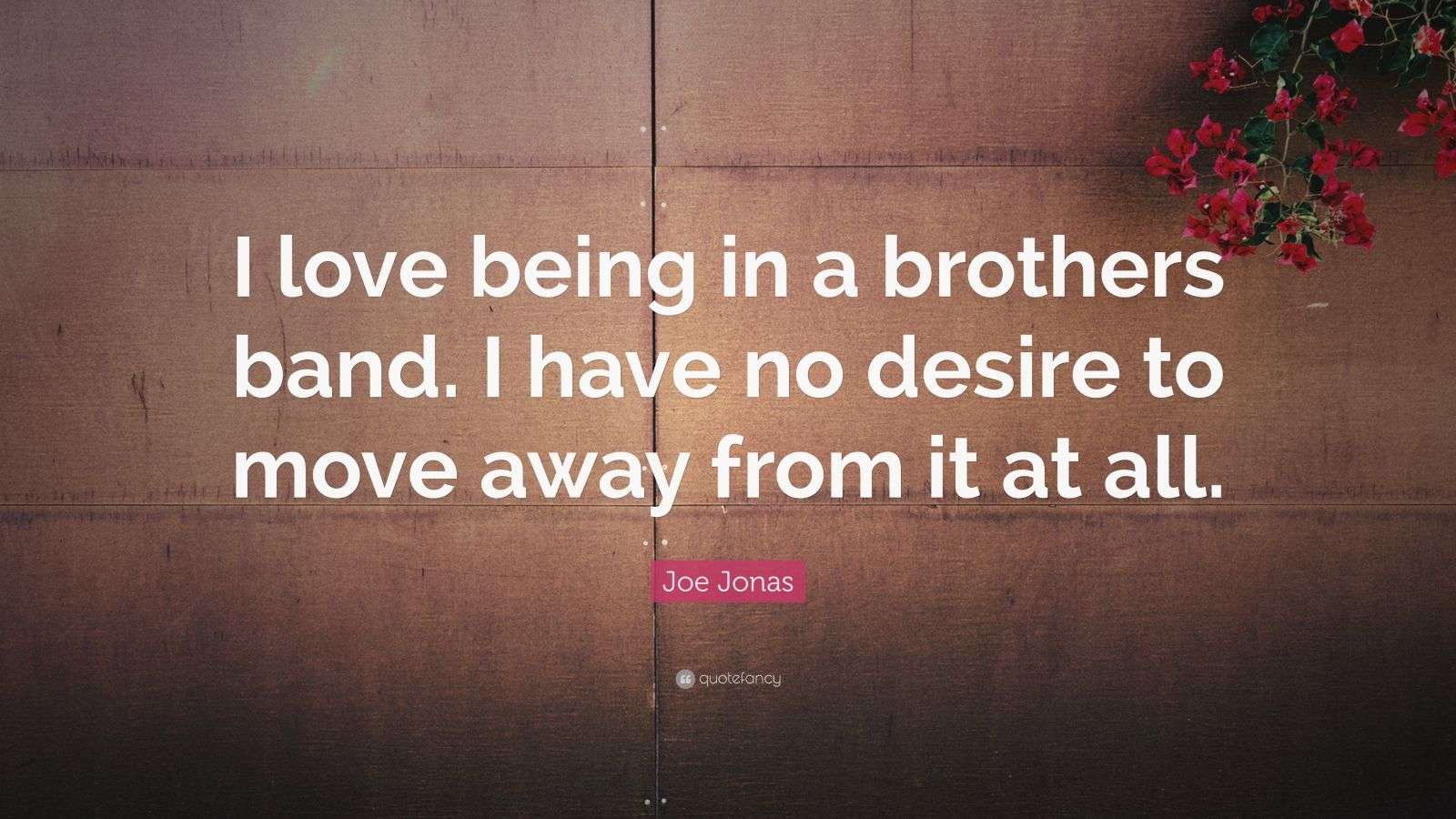 Joe Jonas Quote: “I love being in a brothers band. I have no desire to ...