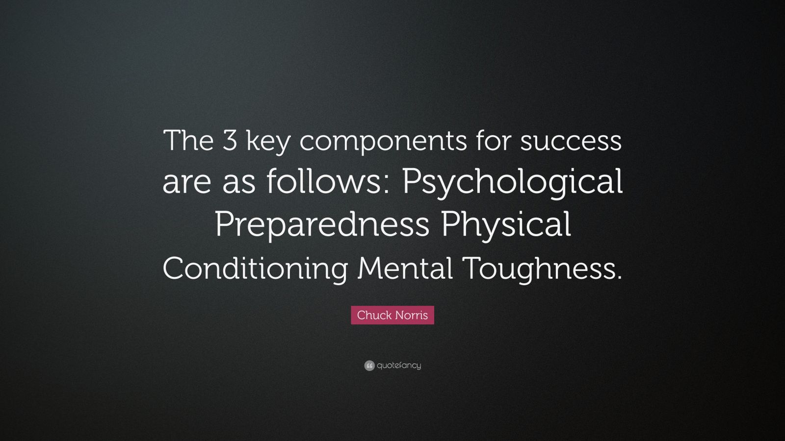 Chuck Norris Quote: “The 3 key components for success are as follows ...