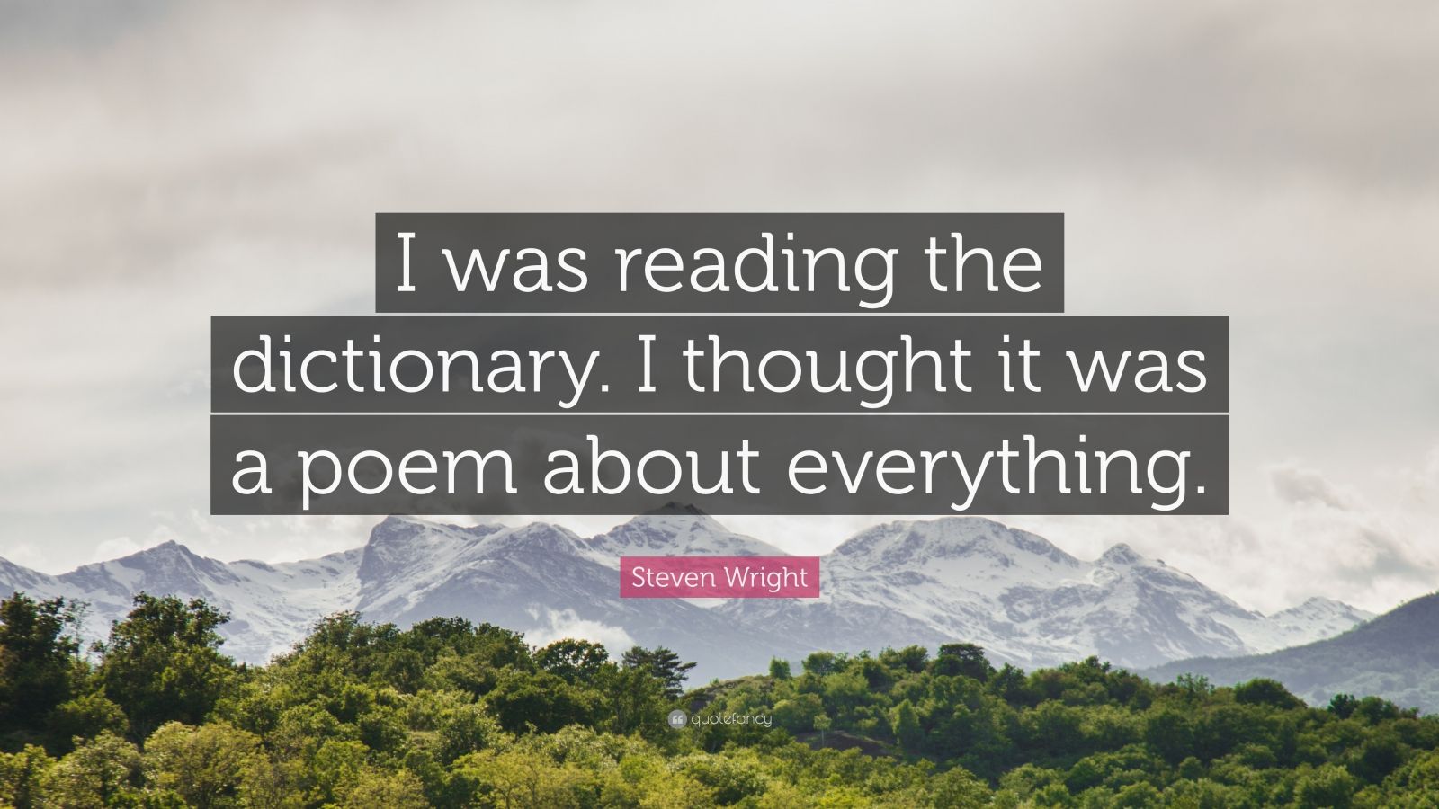 Steven Wright Quote: “I was reading the dictionary. I thought it was a ...