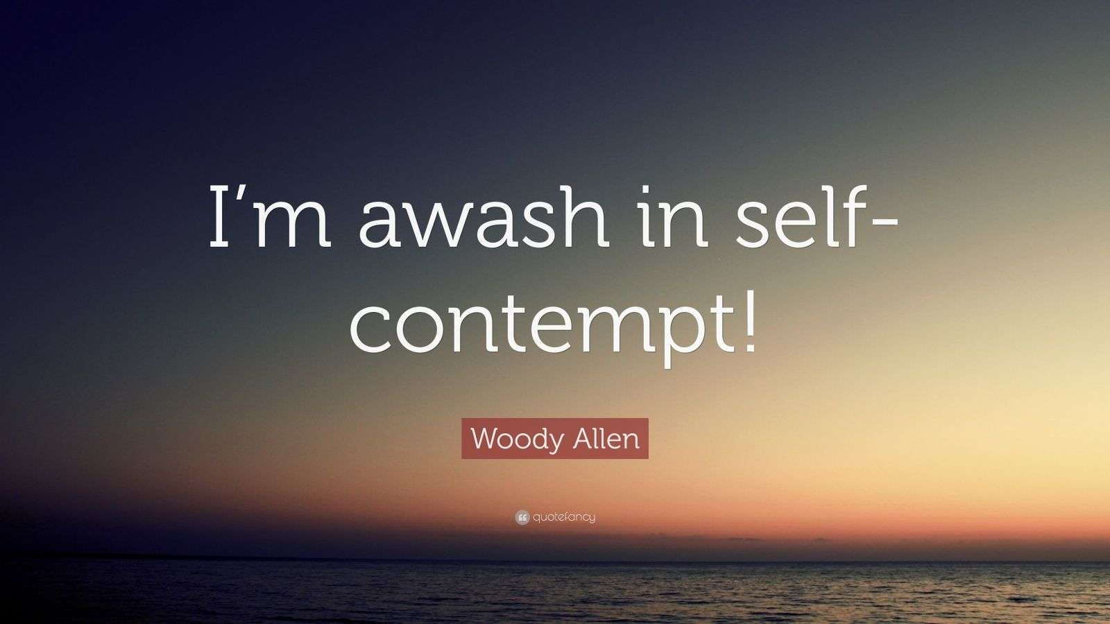 Woody Allen Quote: “I’m awash in self-contempt!”