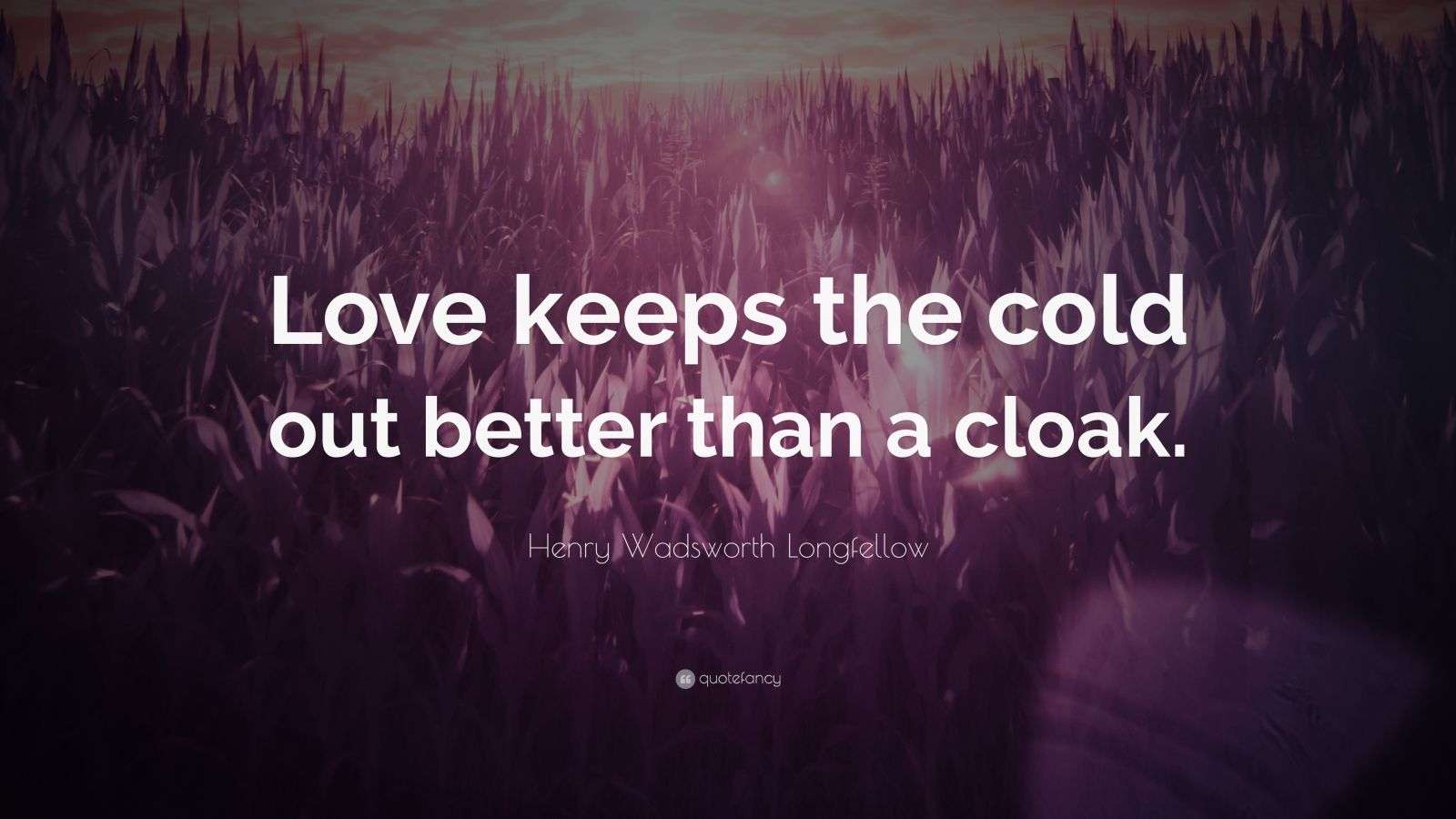 Henry Wadsworth Longfellow Quote: “Love keeps the cold out better than ...
