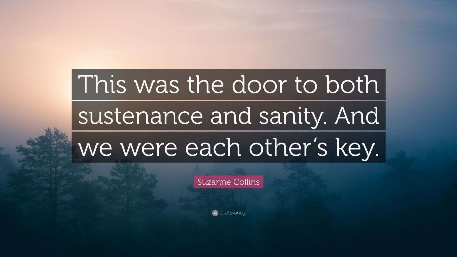 Suzanne Collins Quote: “This was the door to both sustenance and sanity ...