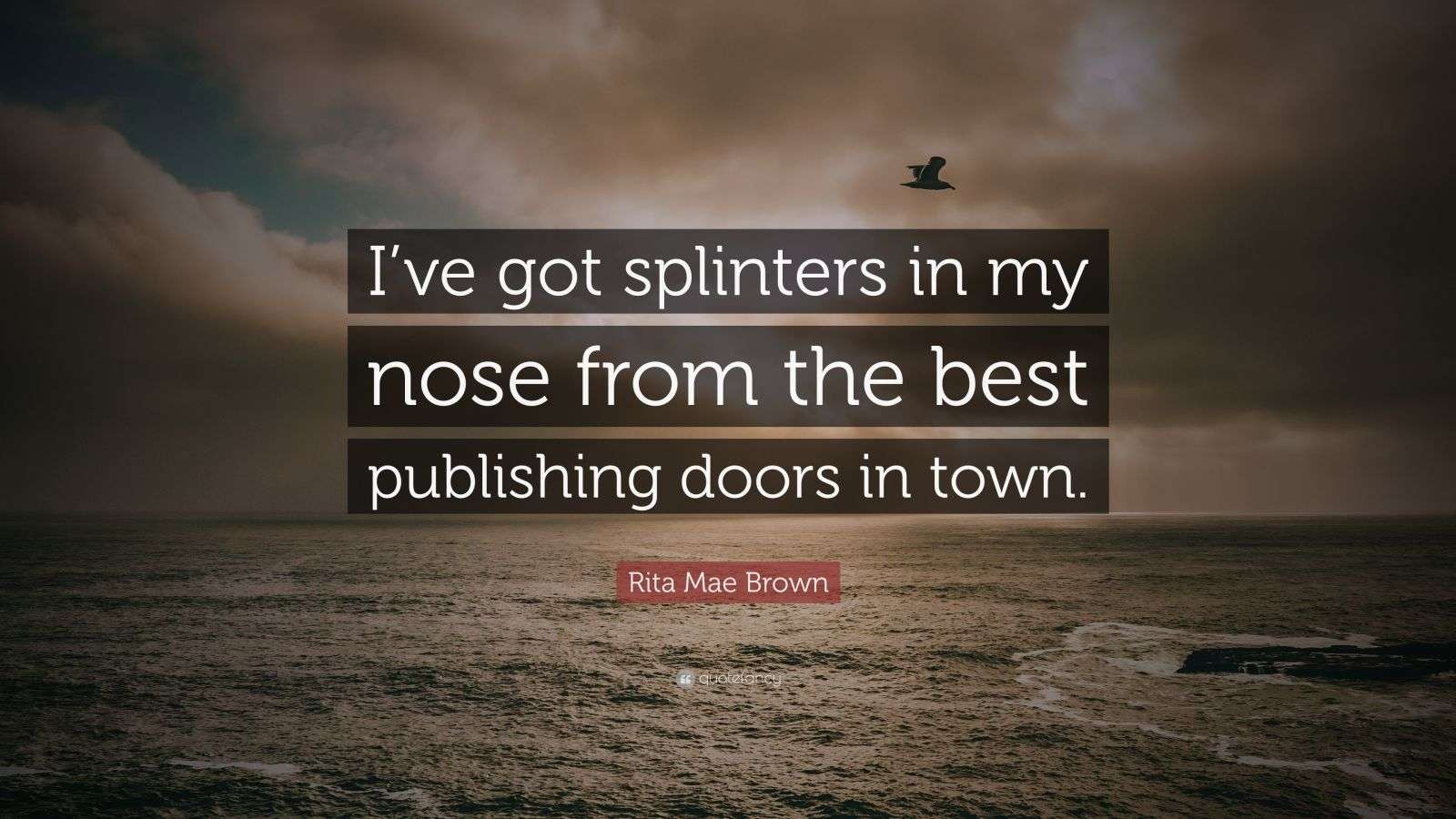 Rita Mae Brown Quote: “I’ve got splinters in my nose from the best ...