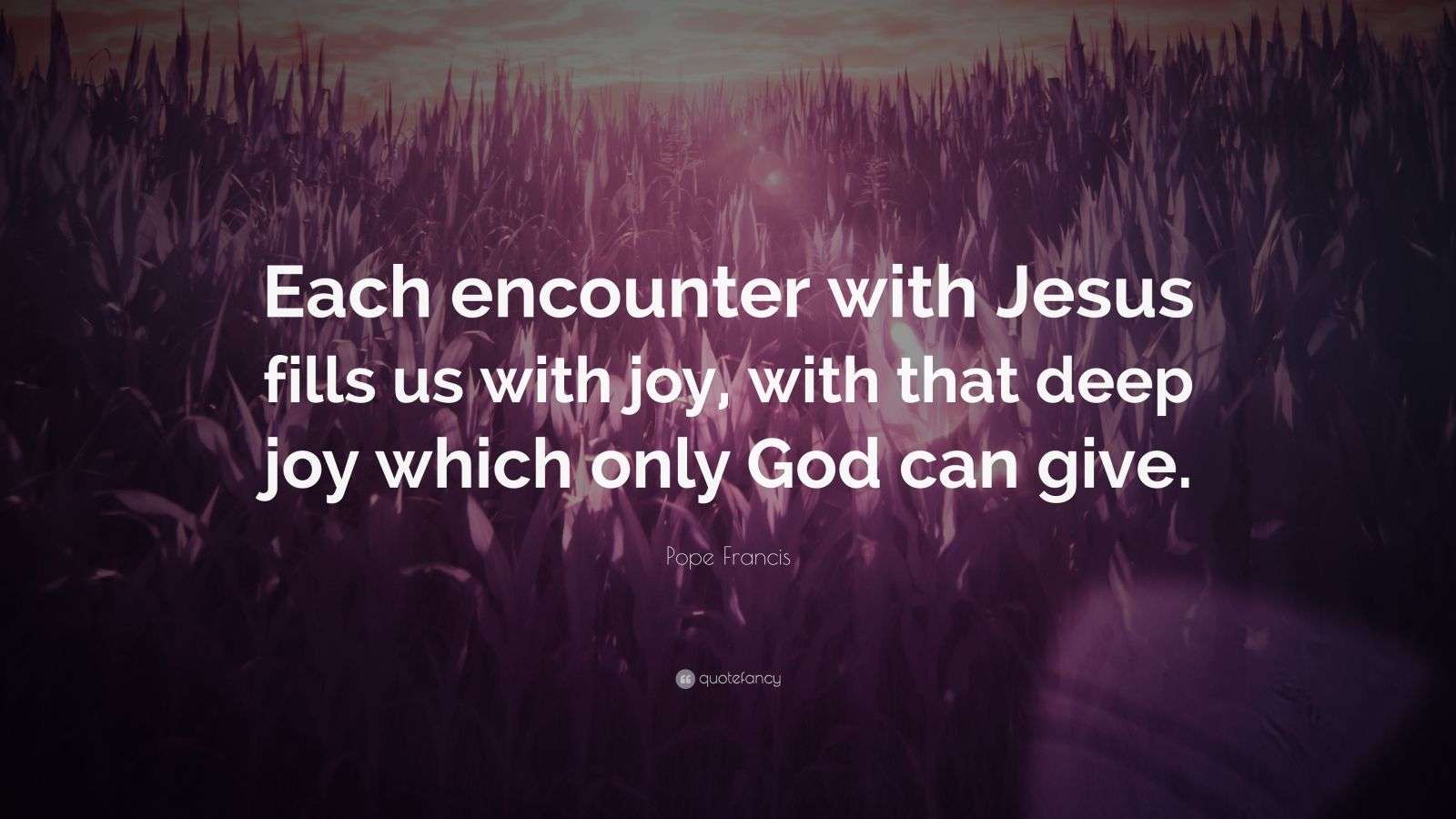 Pope Francis Quote: “Each encounter with Jesus fills us with joy, with ...