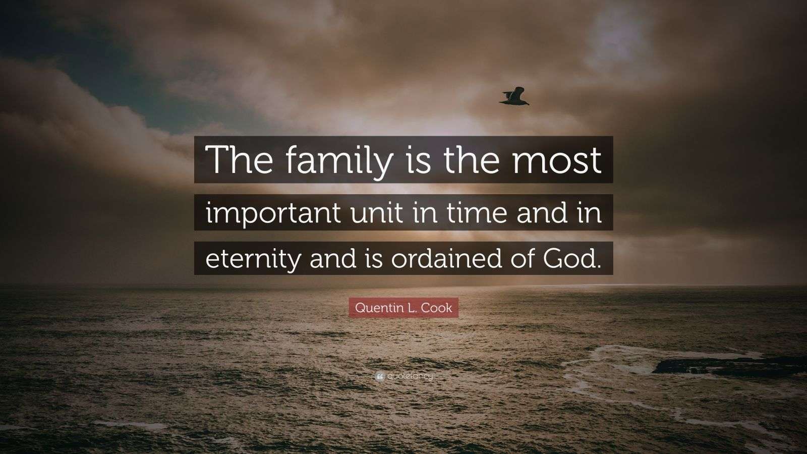 Quentin L. Cook Quote: “The family is the most important unit in time ...