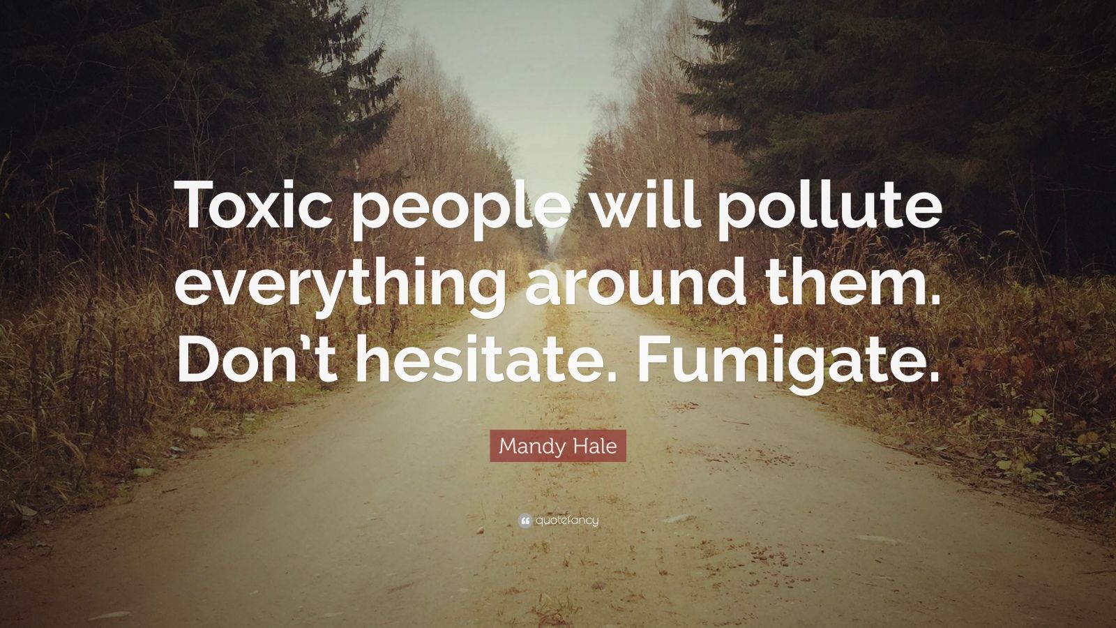Mandy Hale Quote: “Toxic people will pollute everything around them ...