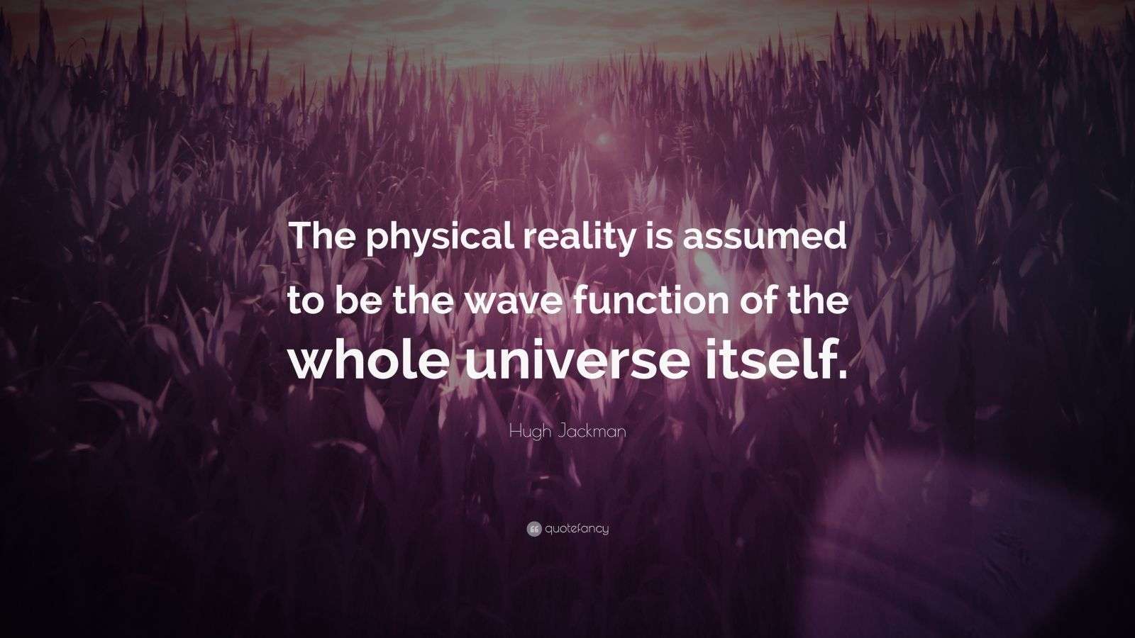 Hugh Jackman Quote: “The physical reality is assumed to be the wave ...
