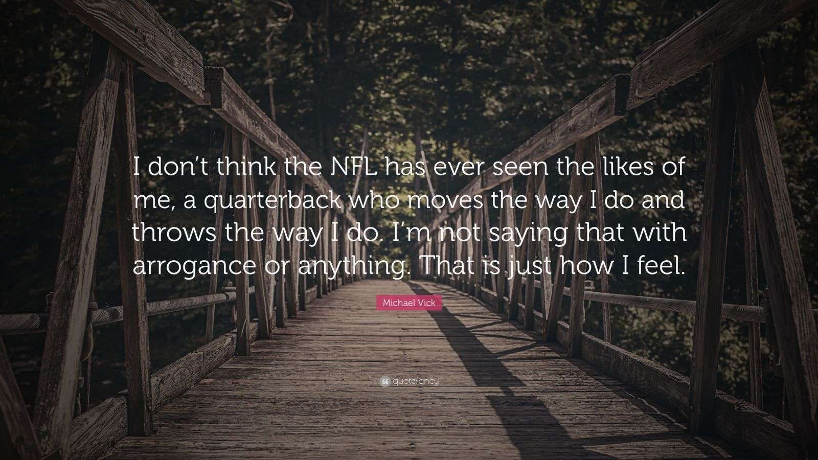 Michael Vick Quote: “I don’t think the NFL has ever seen the likes of ...