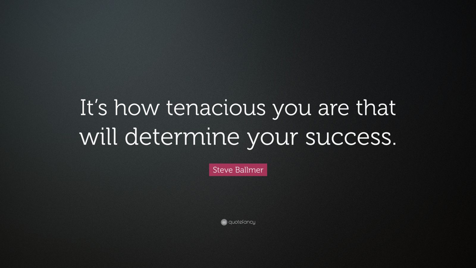 Steve Ballmer Quote: “It’s how tenacious you are that will determine ...