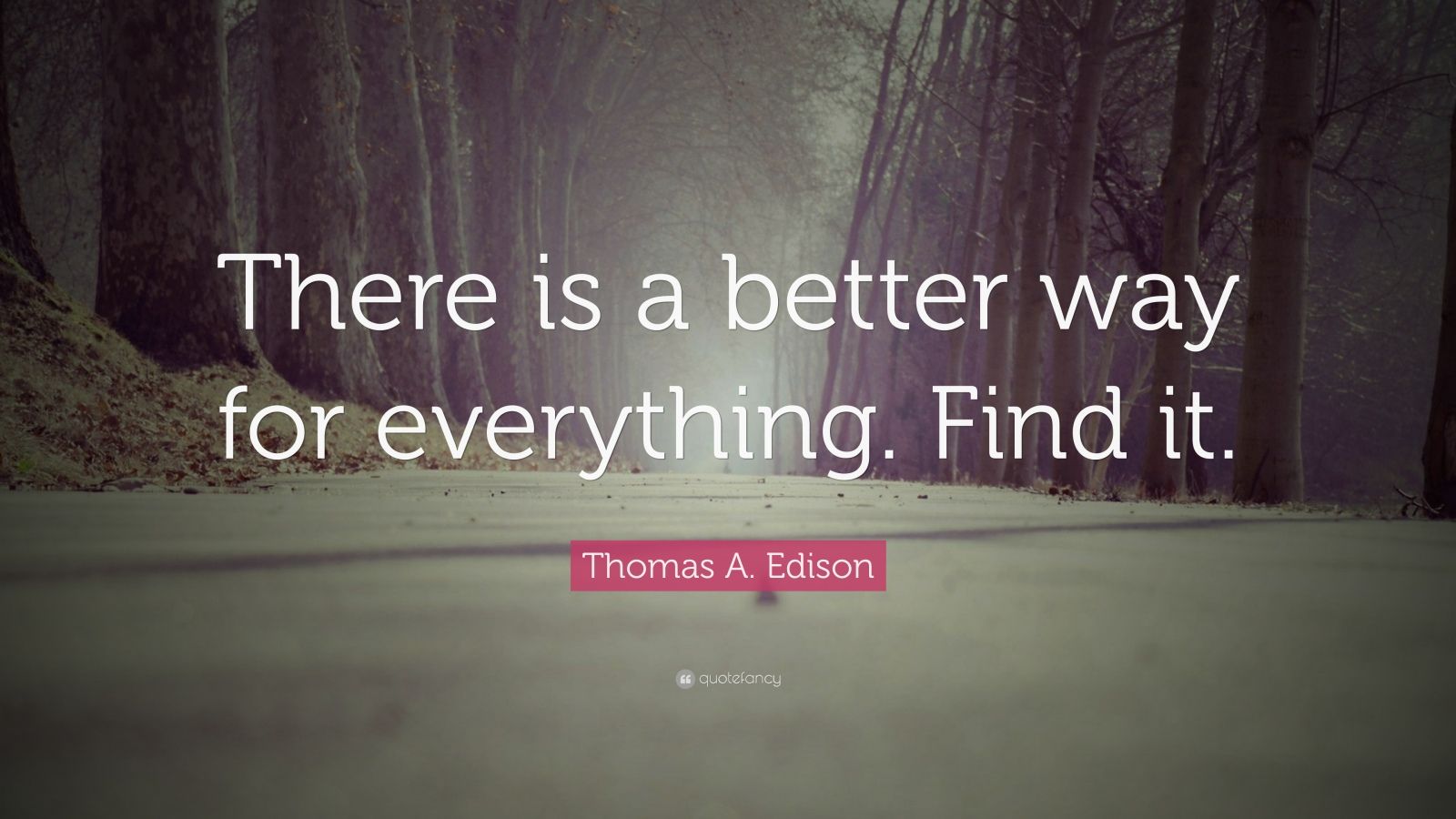 Thomas A. Edison Quote: “There is a better way for everything. Find it ...