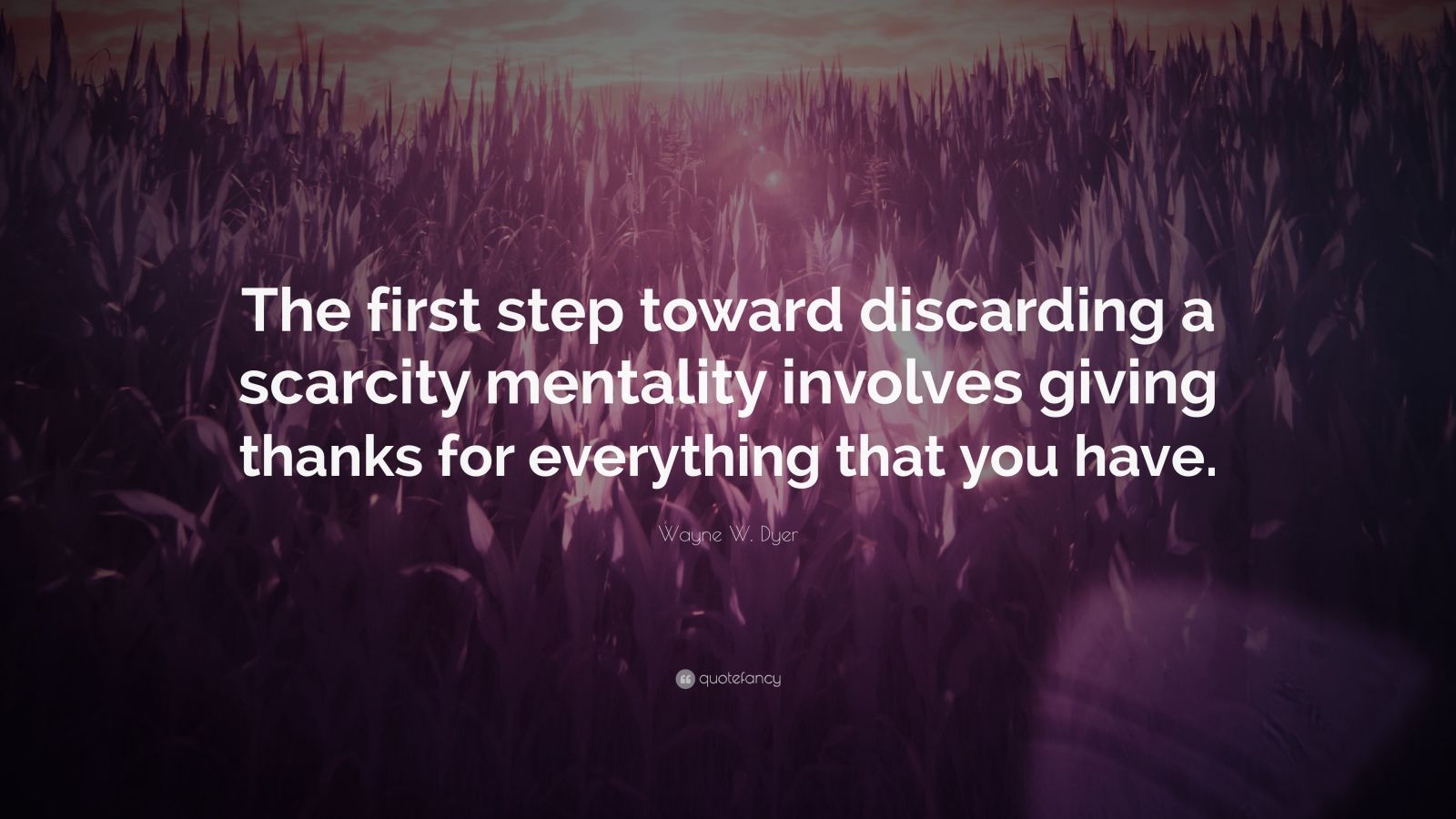 Wayne W. Dyer Quote: “The first step toward discarding a scarcity ...