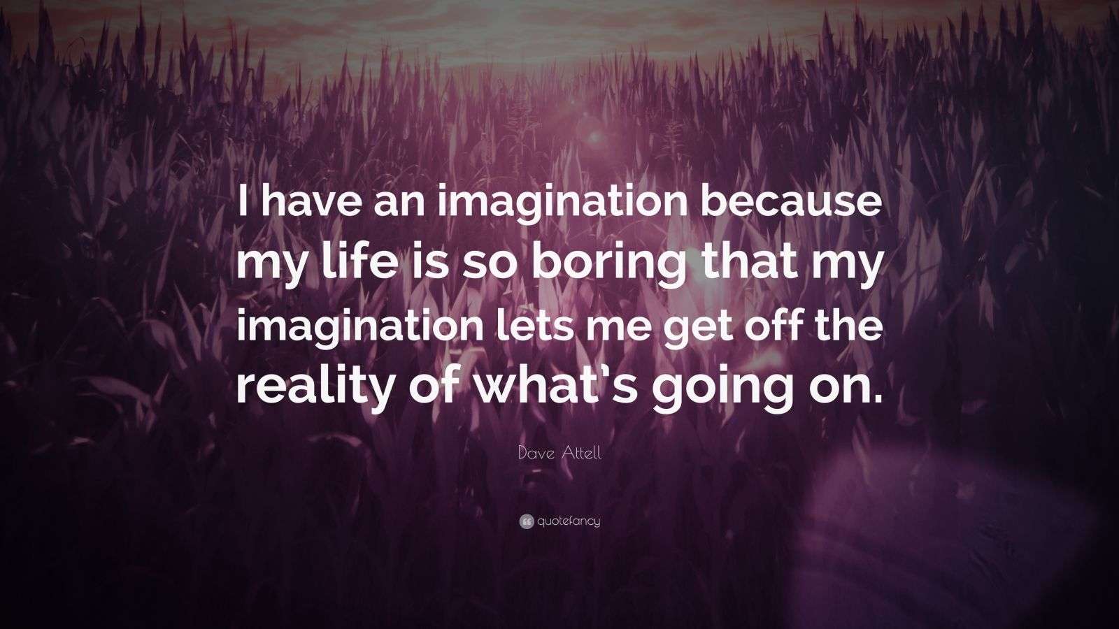 Dave Attell Quote: “I have an imagination because my life is so boring ...