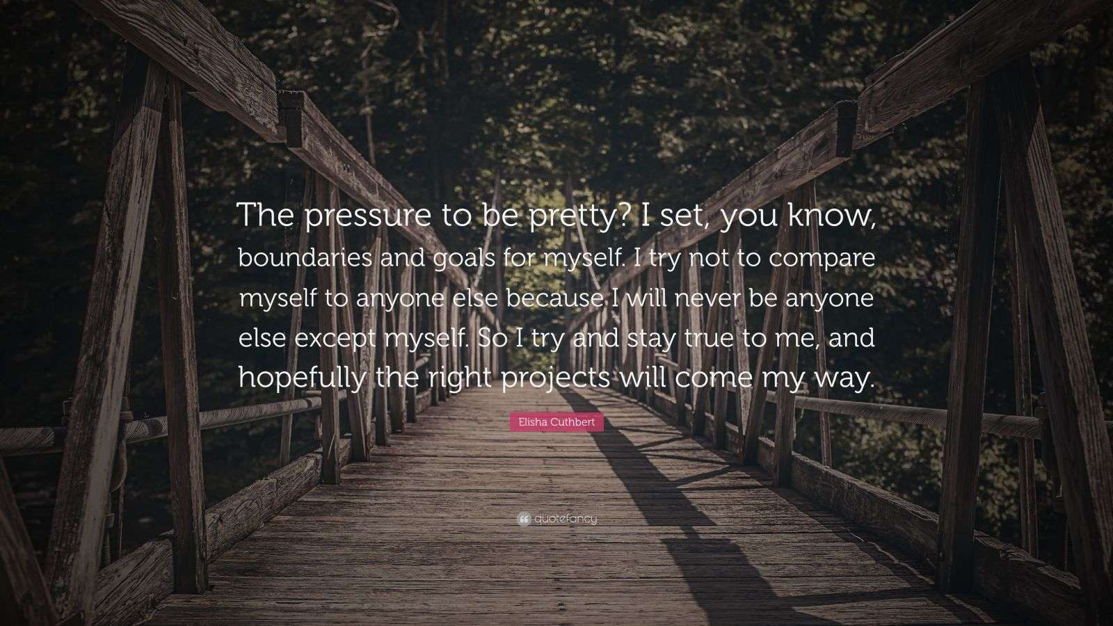 Elisha Cuthbert Quote: “The pressure to be pretty? I set, you know ...