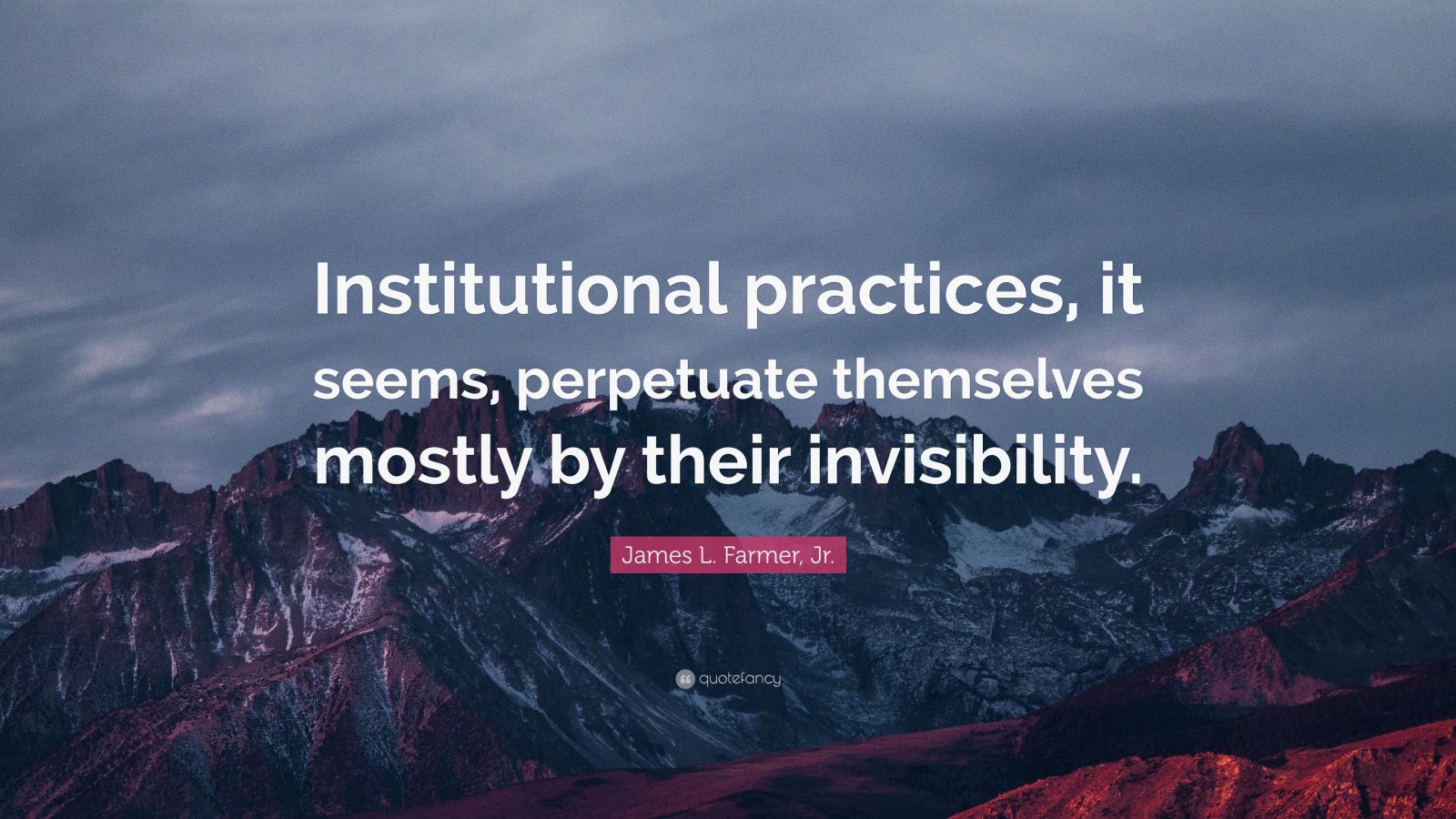 James L. Farmer, Jr. Quote: “Institutional practices, it seems ...