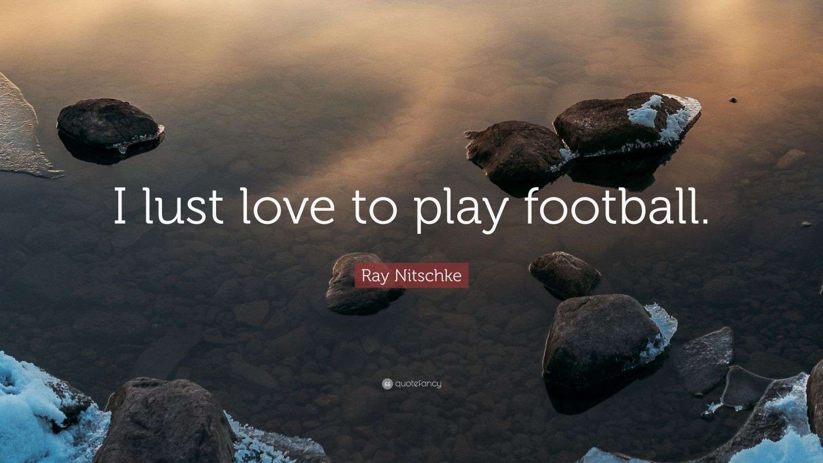 Ray Nitschke Quote: “I lust love to play football.”