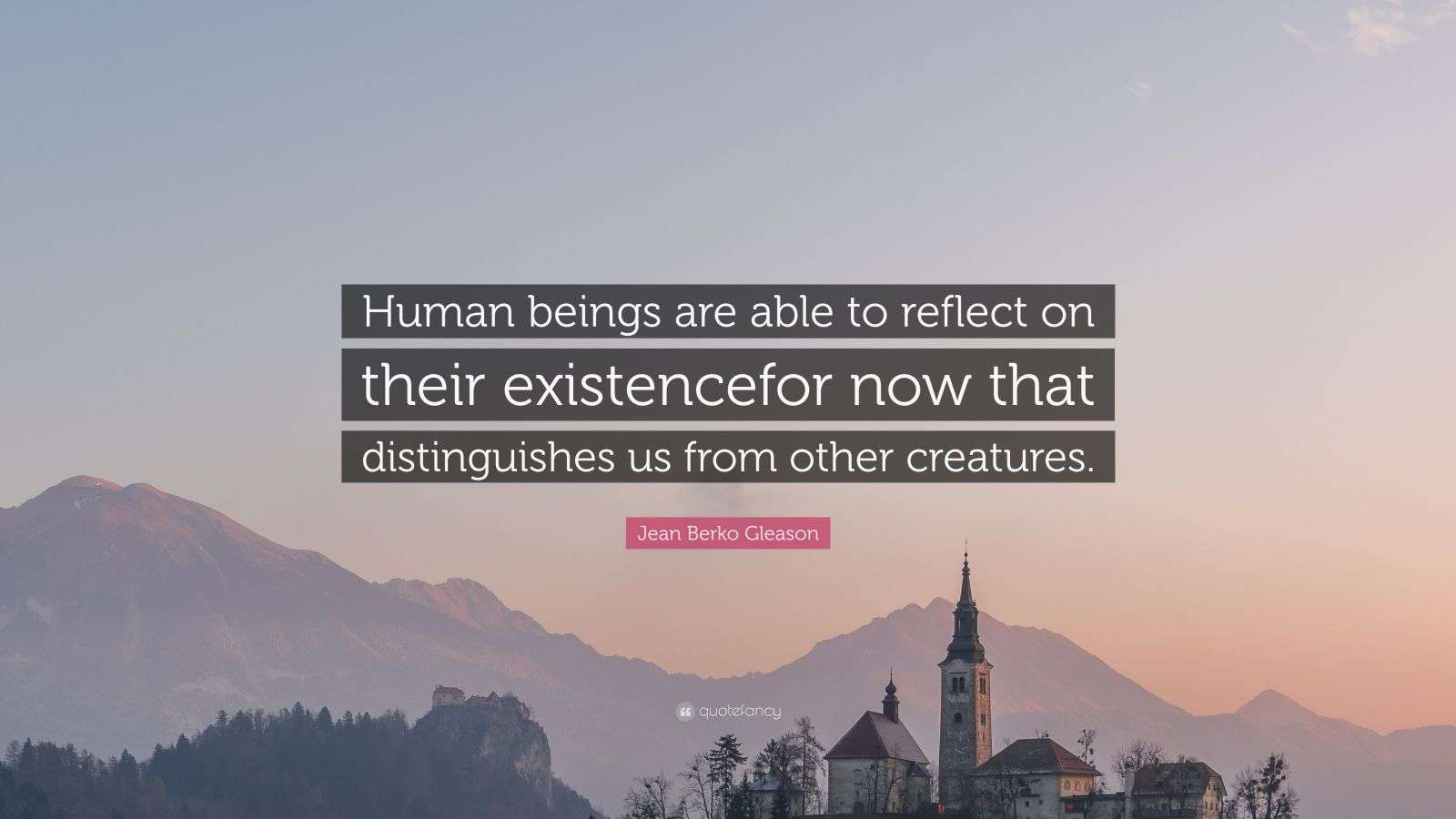 Jean Berko Gleason Quote: “Human beings are able to reflect on their ...