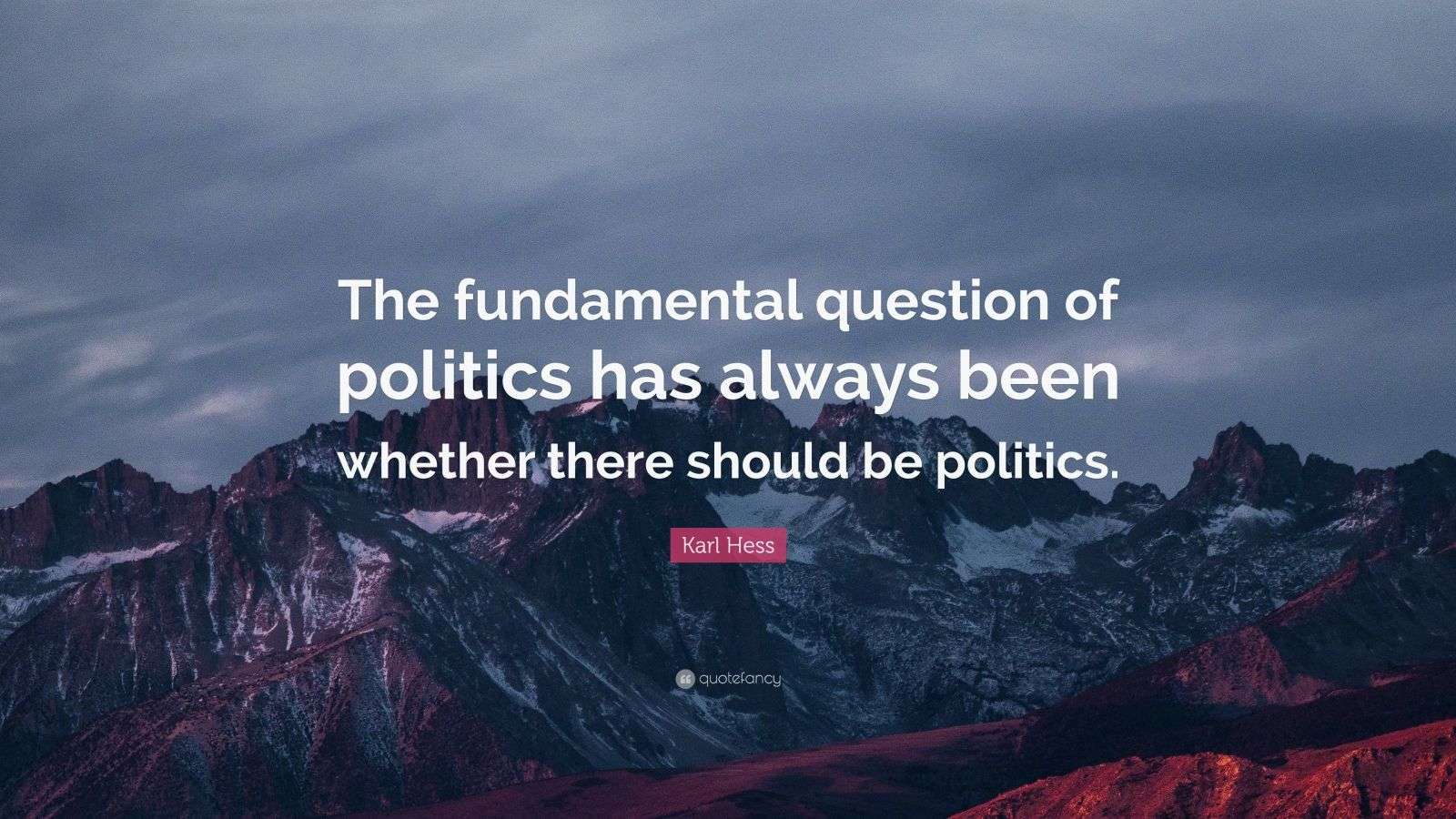 Karl Hess Quote: “The fundamental question of politics has always been ...