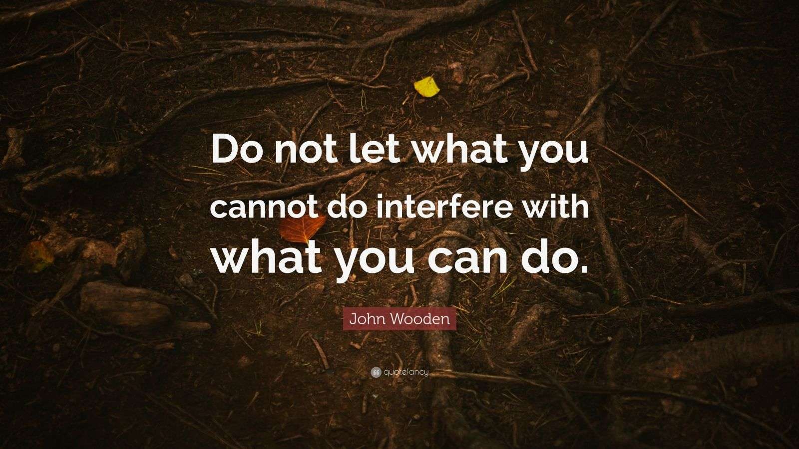 John Wooden Quote: “Do not let what you cannot do interfere with what ...