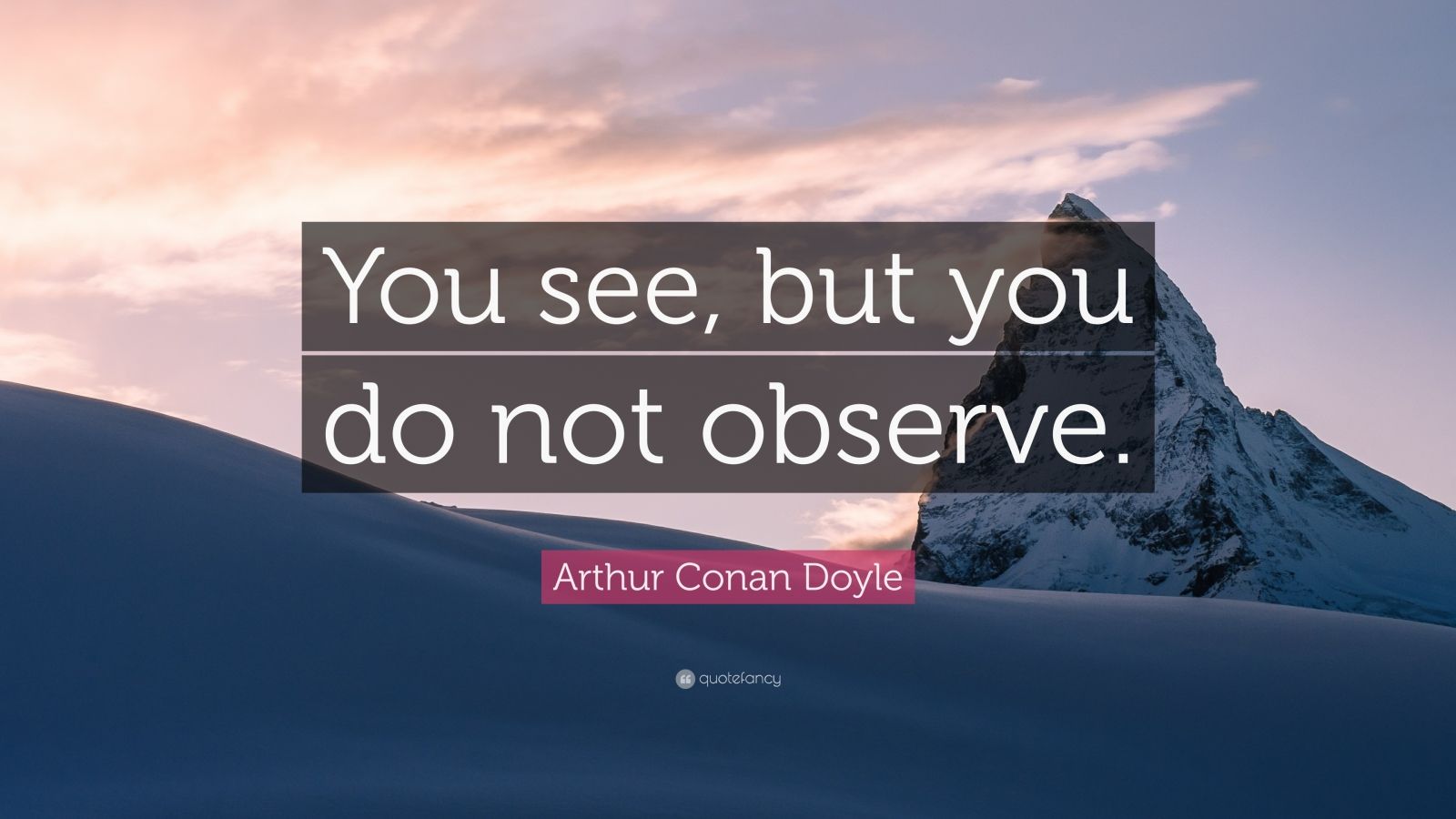 Arthur Conan Doyle Quote: “You see, but you do not observe.” (12 ...