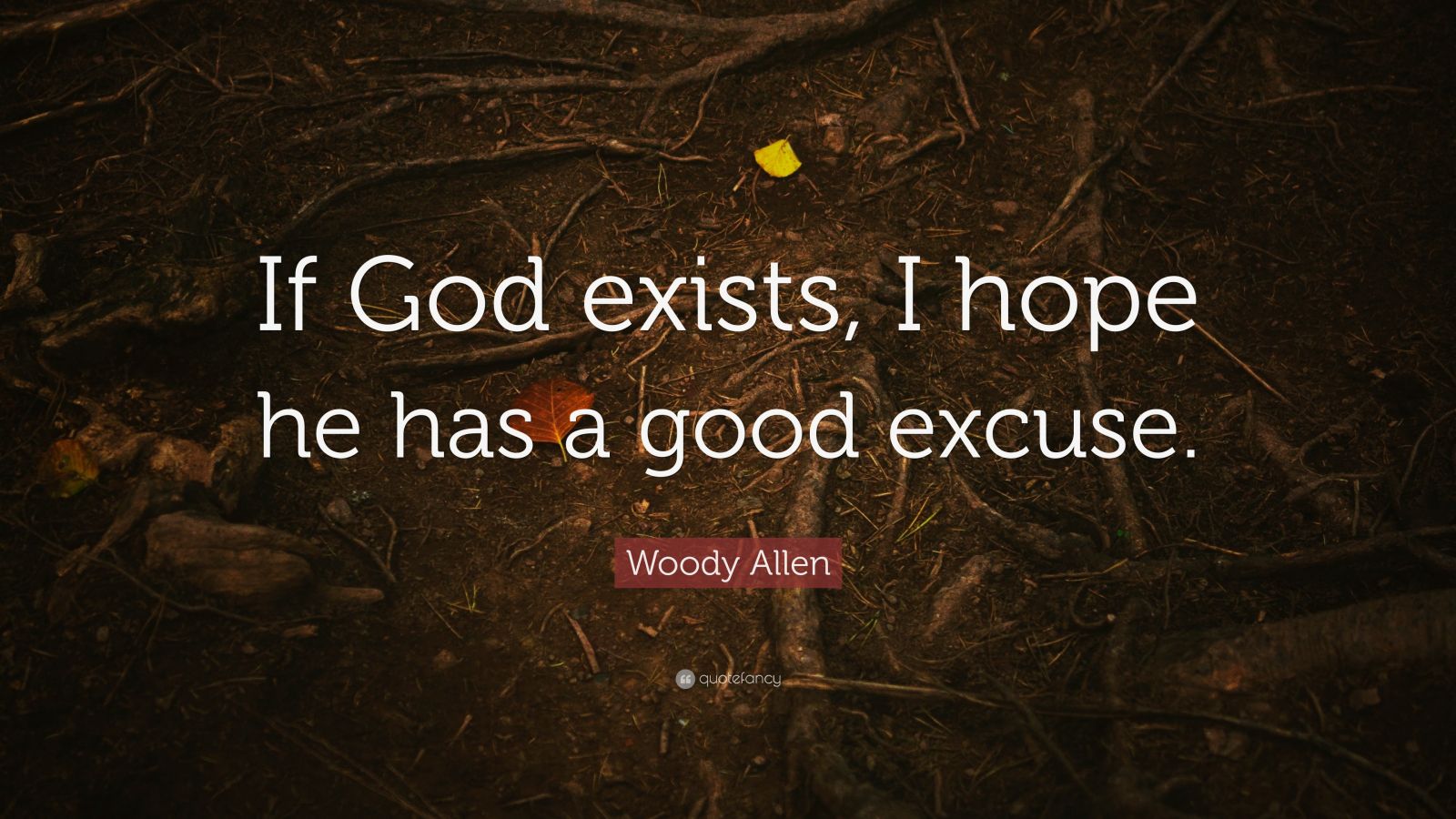 Woody Allen Quote: “If God exists, I hope he has a good excuse.” (12 ...