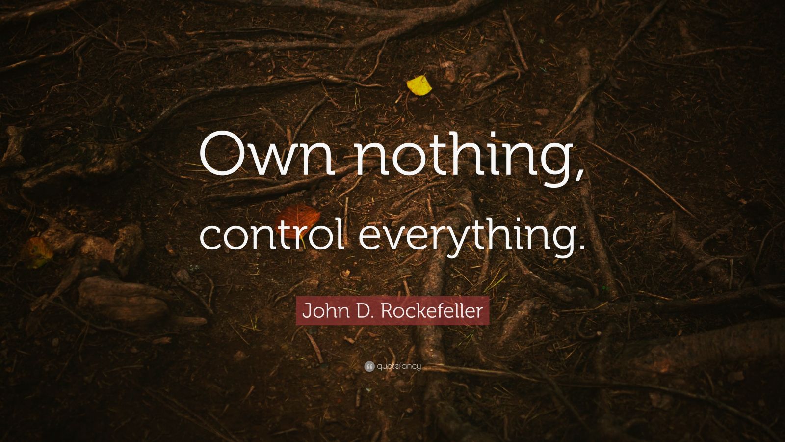 John D. Rockefeller Quote: “Own nothing, control everything.” (12 ...