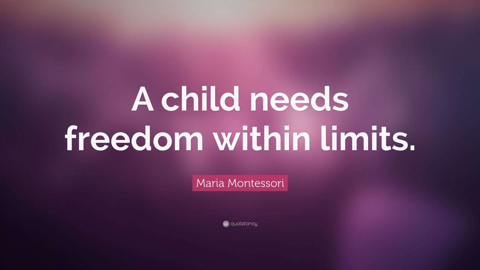 Maria Montessori Quote: “A child needs freedom within limits.” (12 ...