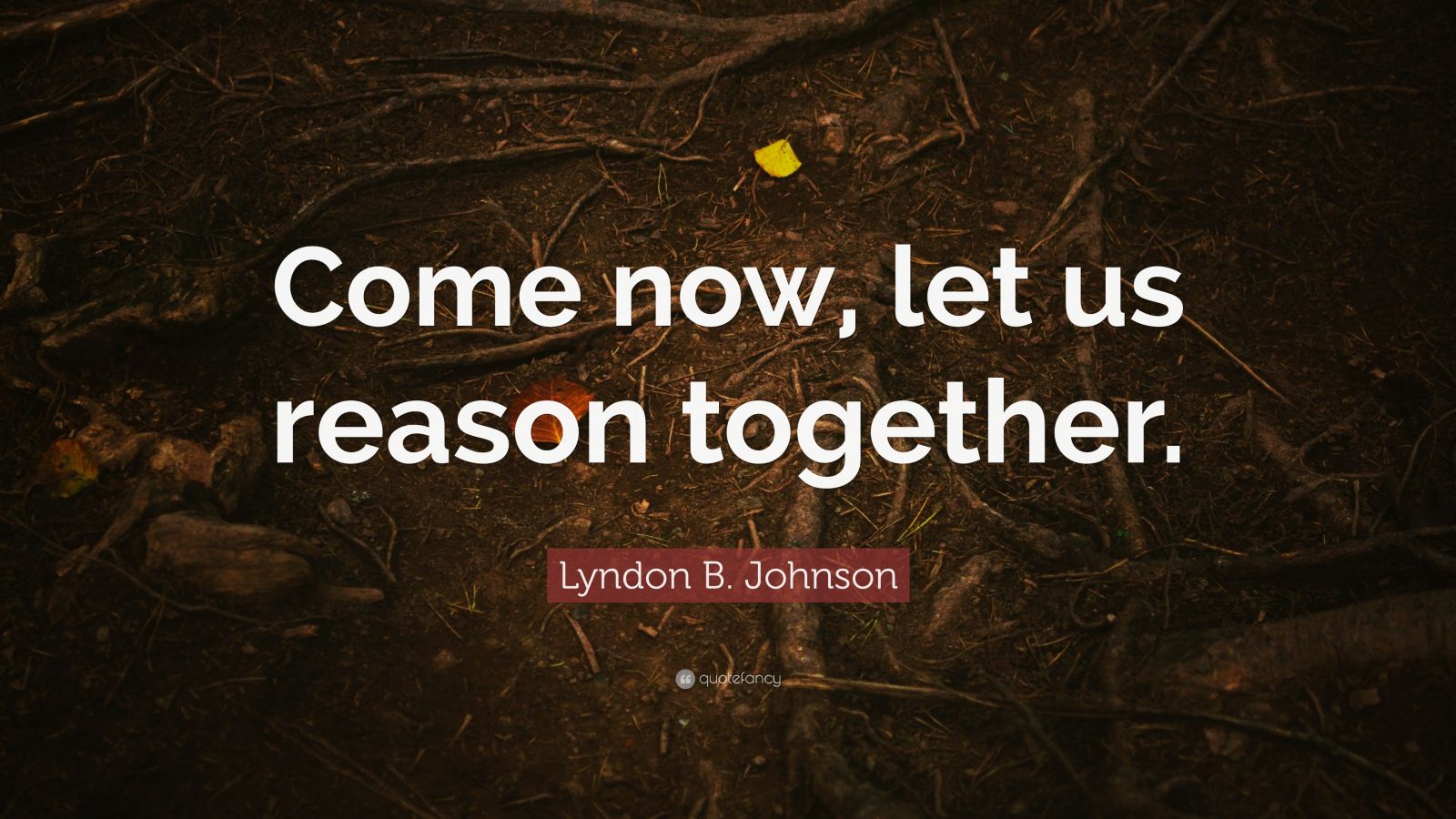 Lyndon B. Johnson Quote: “Come now. let us reason together.” (12 ...