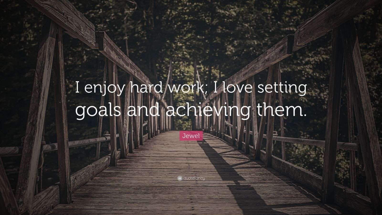 Jewel Quote: “I enjoy hard work; I love setting goals and achieving ...