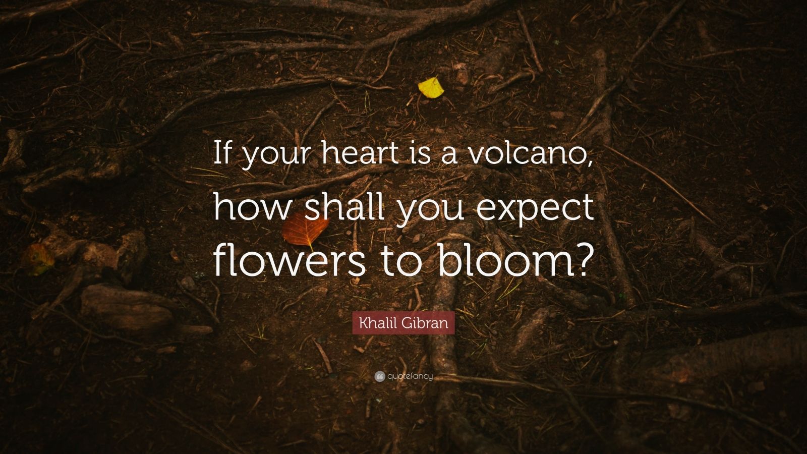 Khalil Gibran Quote: “If your heart is a volcano, how shall you expect ...