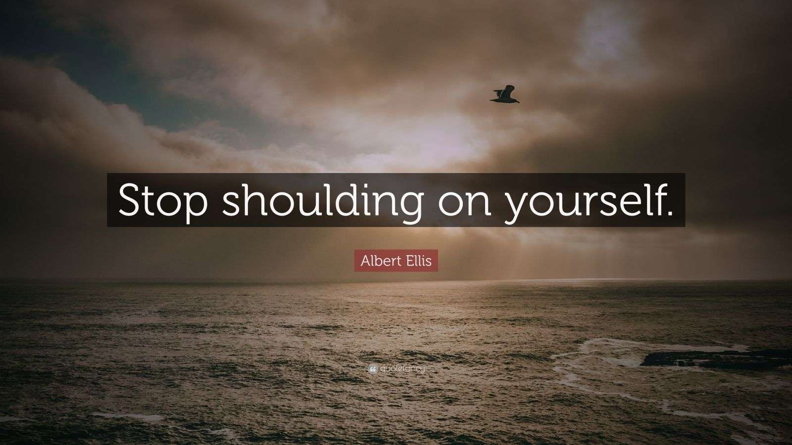 Albert Ellis Quote: “Stop shoulding on yourself.” (12 wallpapers ...