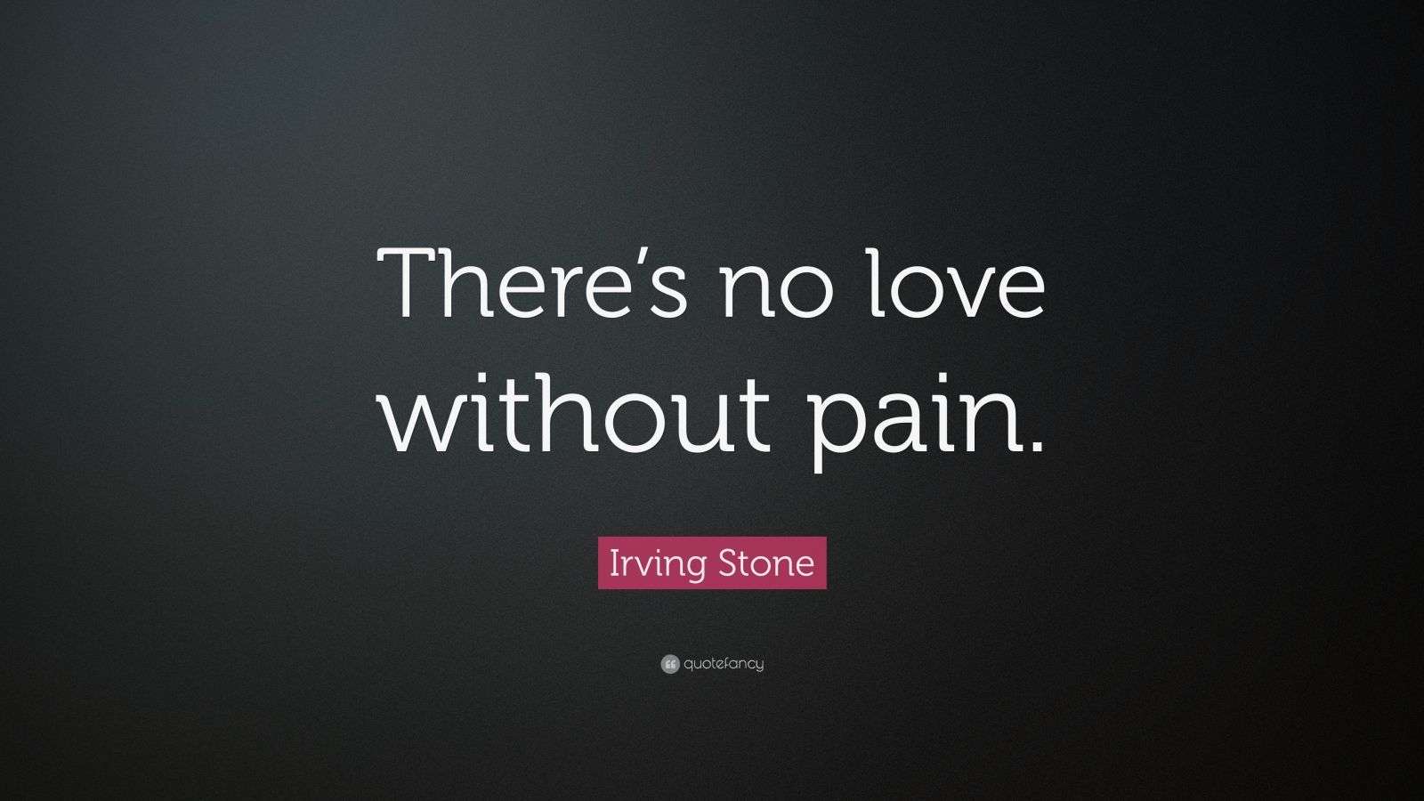 Irving Stone Quote: “There’s no love without pain.” (10 wallpapers ...