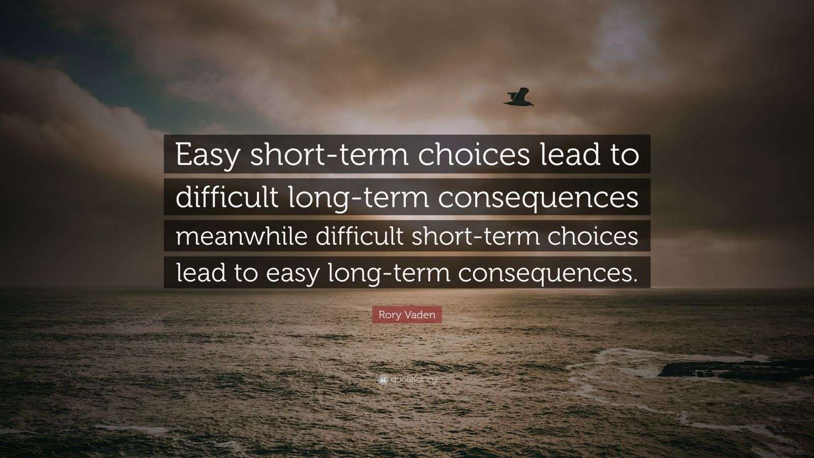 Rory Vaden Quote: “Easy short-term choices lead to difficult long-term ...