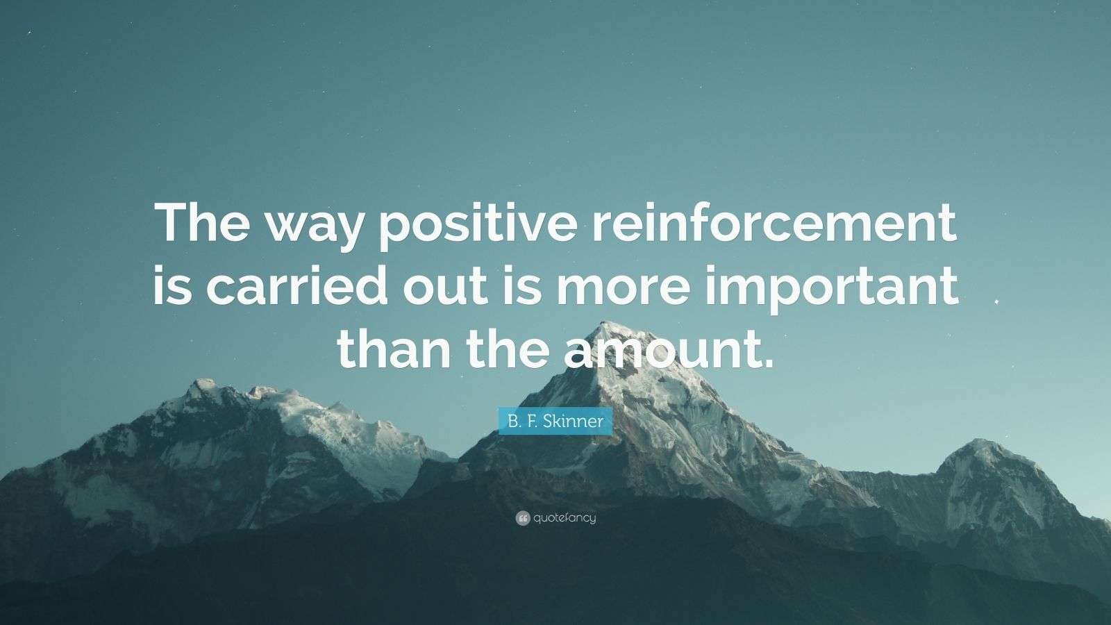 B. F. Skinner Quote: “The way positive reinforcement is carried out is ...