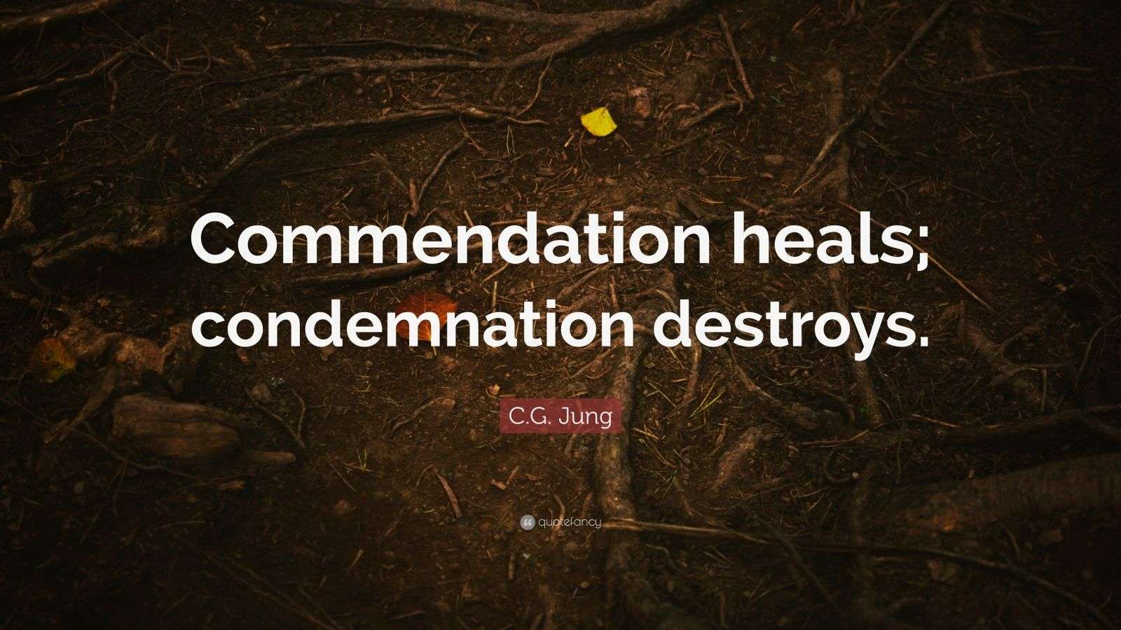 C.G. Jung Quote: “Commendation heals; condemnation destroys.” (10 ...