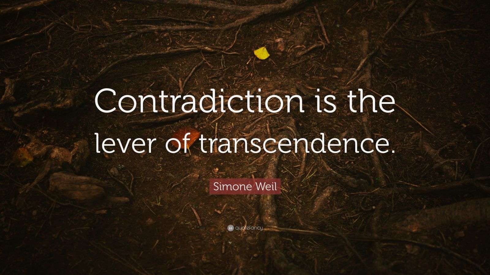 Simone Weil Quote: “Contradiction is the lever of transcendence.” (9 ...