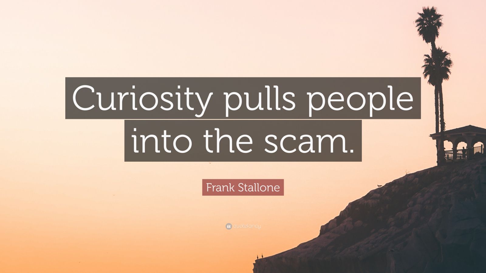 Frank Stallone Quote: “Curiosity pulls people into the scam.” (7 ...