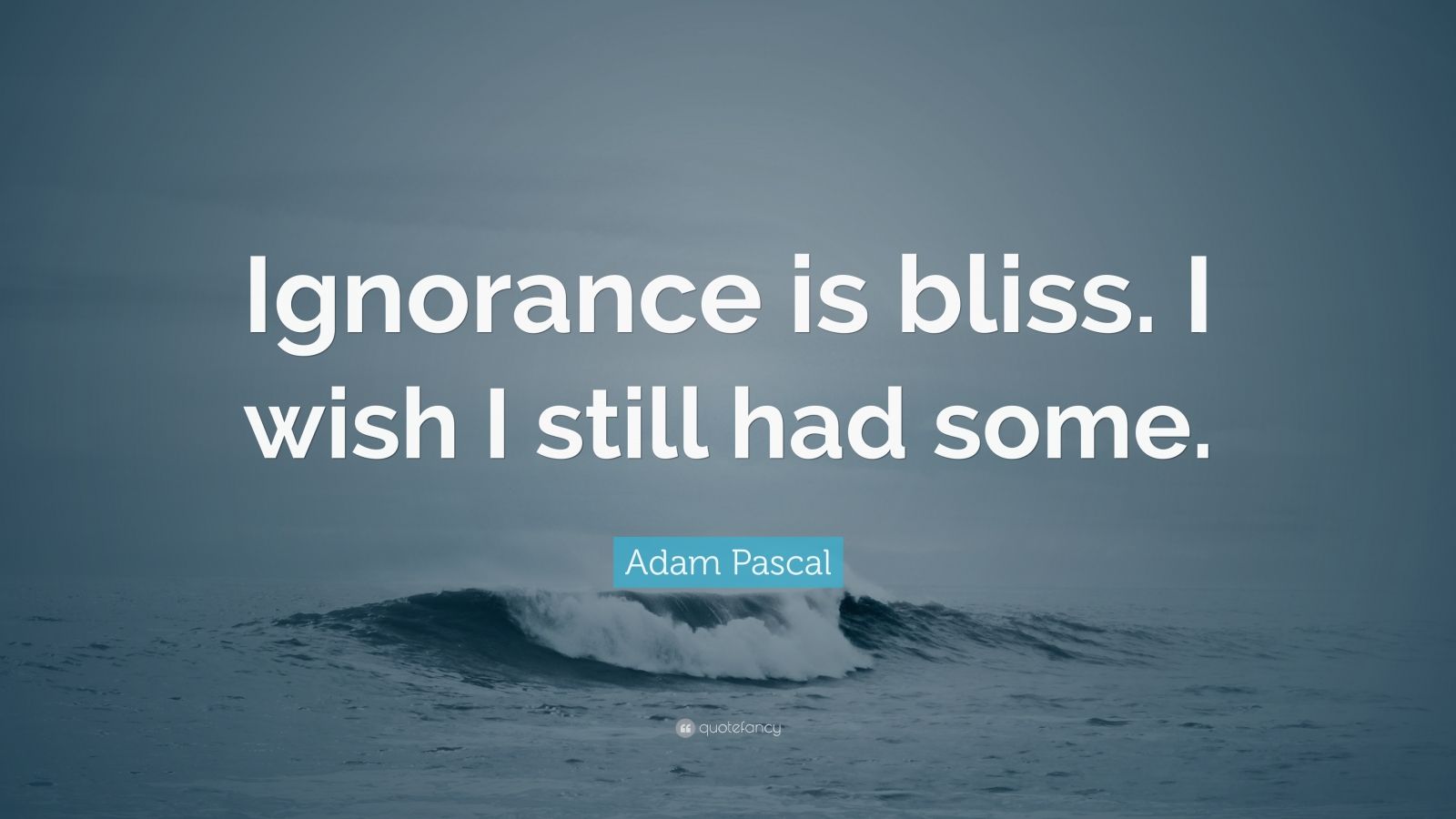 Adam Pascal Quote Ignorance Is Bliss I Wish I Still Had Some” 7