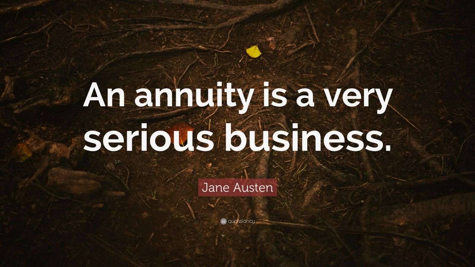 Jane Austen Quote: “An annuity is a very serious business.” (7 ...