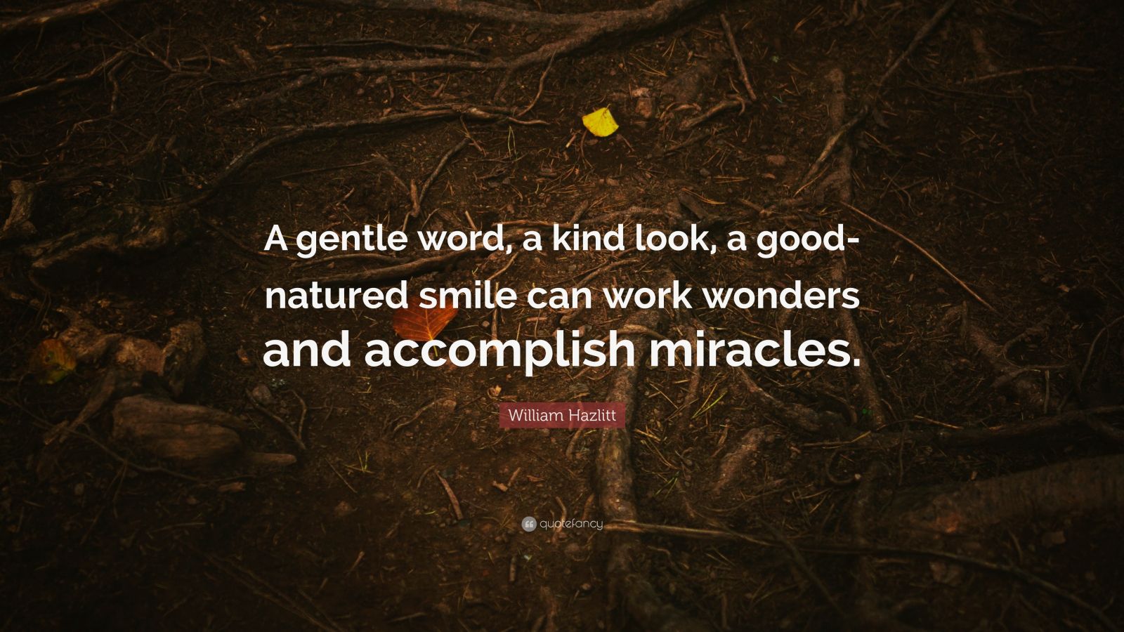 William Hazlitt Quote: “A gentle word, a kind look, a good-natured ...