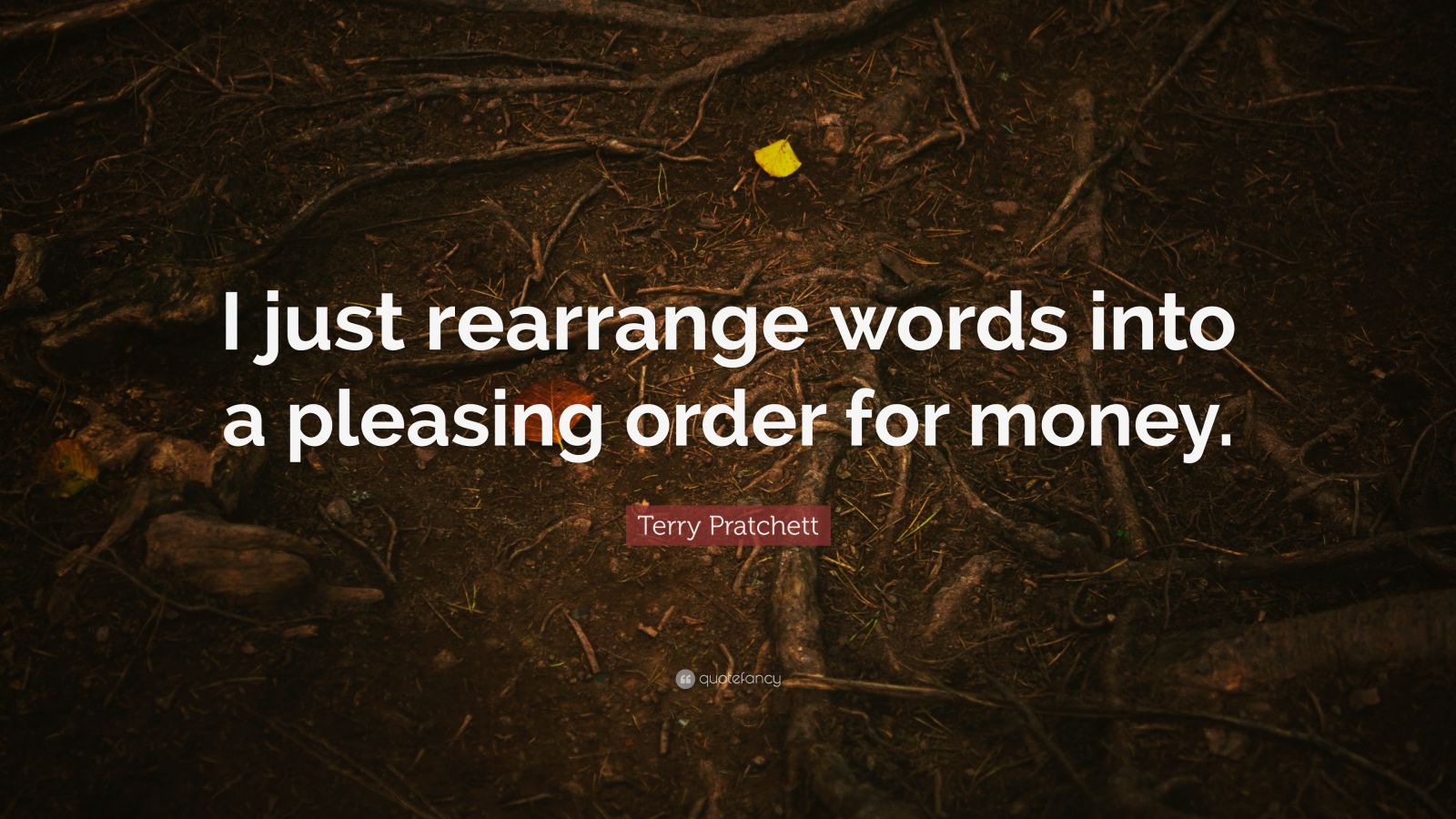 Terry Pratchett Quote: “I just rearrange words into a pleasing order ...