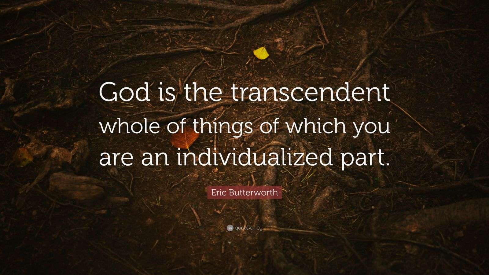 Eric Butterworth Quote: “God is the transcendent whole of things of ...