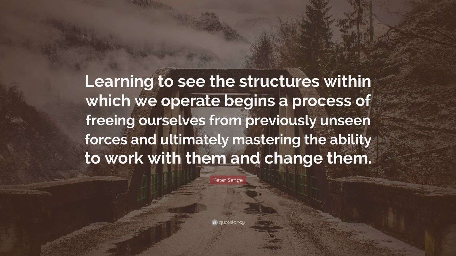 Peter Senge Quote: “Learning to see the structures within which we ...