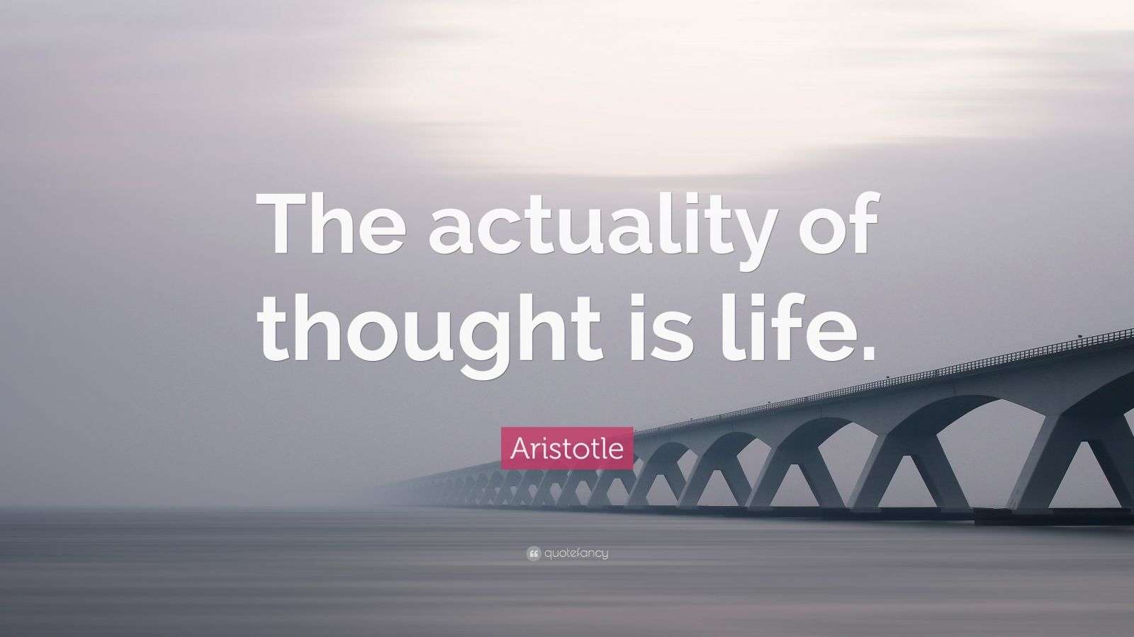 Aristotle Quote: “The actuality of thought is life.”